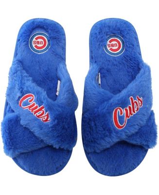 Women's FOCO Chicago Cubs Script Cross Slide Slippers - Macy's