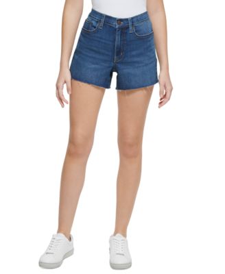Calvin Klein Jeans High-Rise Cutoff Denim Shorts - Macy's