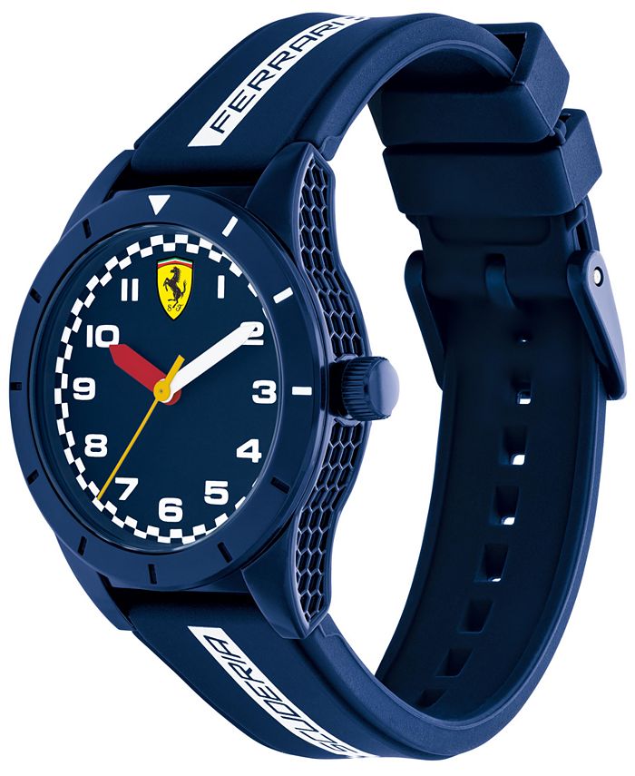 Ferrari Kid's Red Rev Blue Silicone Strap Watch 34mm - Macy's