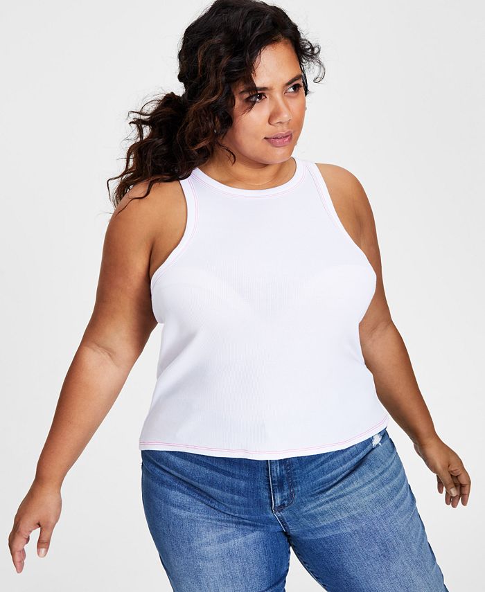 Derek Heart Trendy Plus Size Ribbed Tank - Macy's