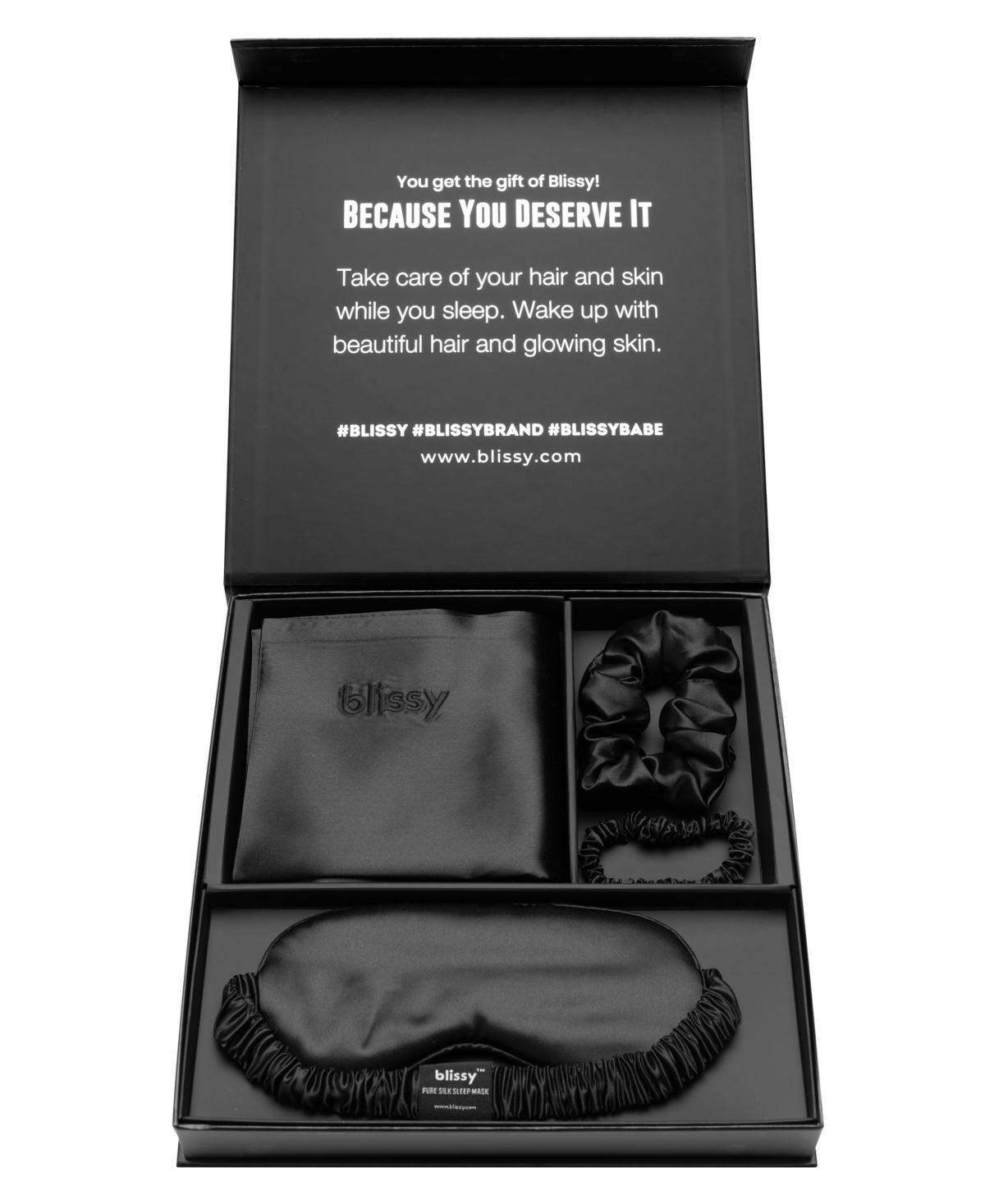 Click here for Blissy Pure Silk Dream 4-Pc. Set  Standard - Black prices