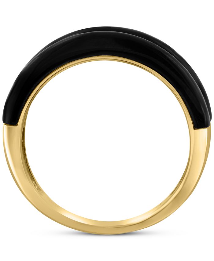 EFFY Collection EFFY® Onyx & Diamond (1/10 ct. t.w.) Ring in 14k Gold ...
