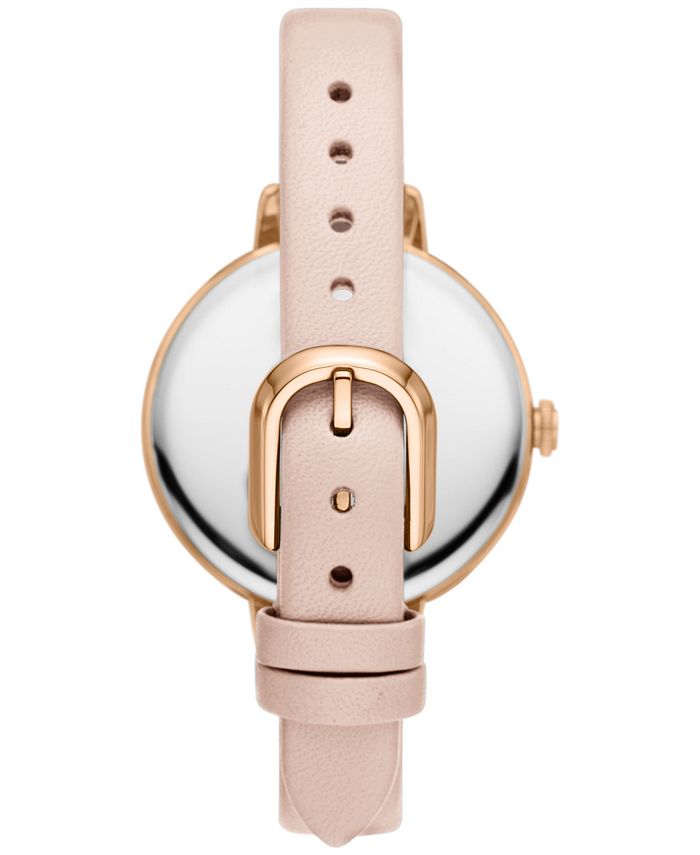 kate spade new york Women's Metro Pink Leather Strap Watch 34mm - Macy's
