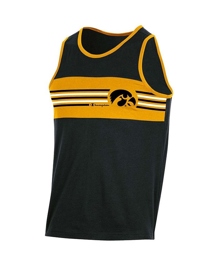 Champion Men's Black Iowa Hawkeyes Colorblock Tank Top - Macy's