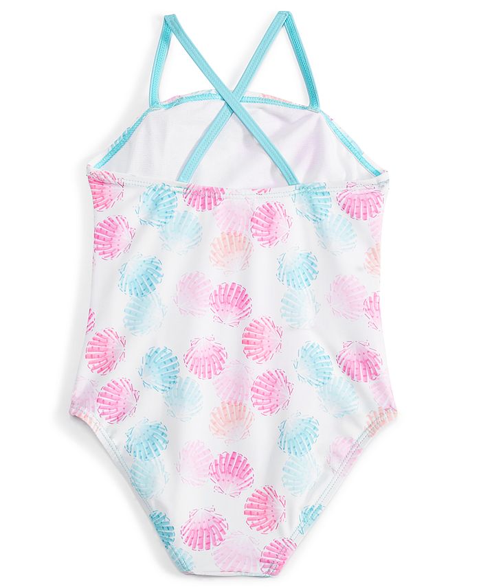 Sol Swimwear Toddler & Little Girls Seashell-Print Swimsuit - Macy's