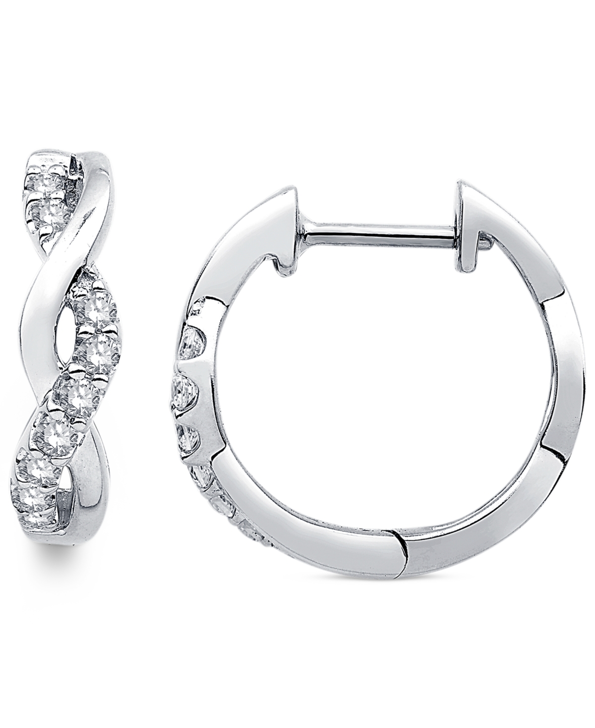 Click here for Diamond Twist Hoop Earrings (1/5 ct. t.w.) in 14k... prices