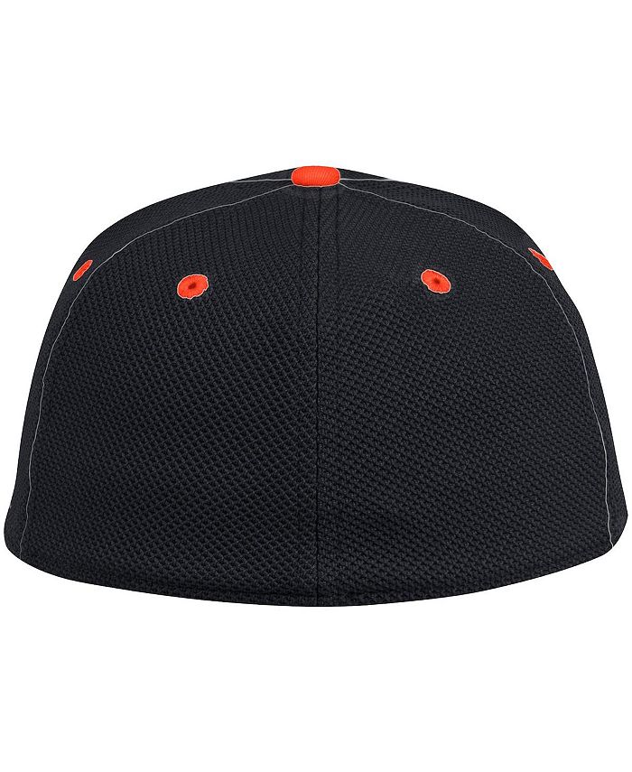 adidas Men's Black, Orange Miami Hurricanes On-Field Baseball Fitted ...