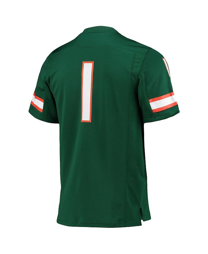 adidas Men's #1 Green Miami Hurricanes Team Premier Football Jersey ...