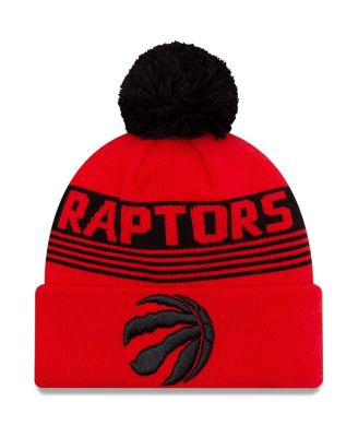 Men's New Era Red Toronto Raptors Proof Cuffed Knit Hat with Pom - Macy's