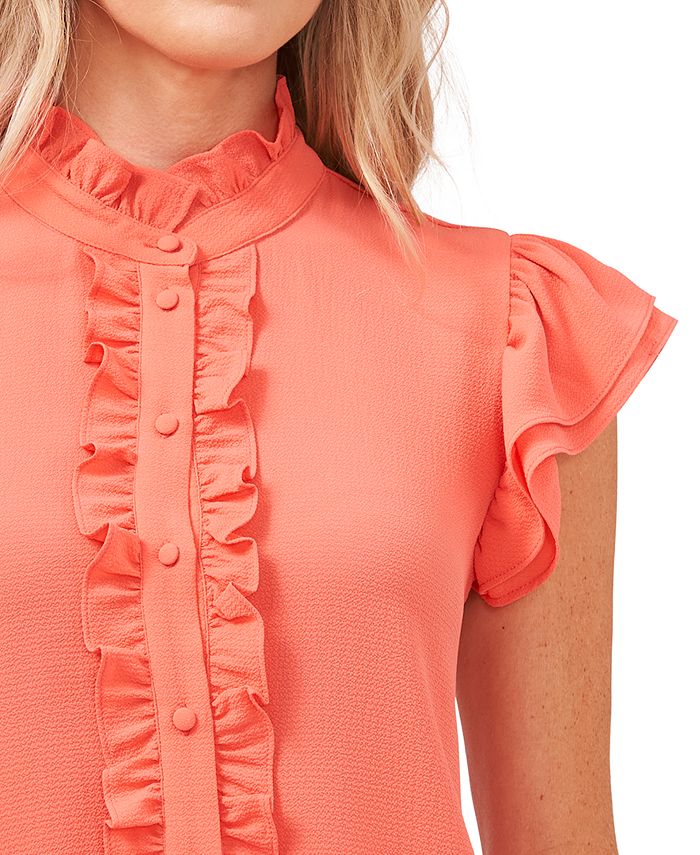 CeCe Ruffled Button Blouse & Reviews - Tops - Women - Macy's