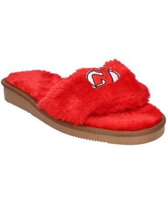 Women's FOCO New Jersey Devils Faux Fur Slide Slippers - Macy's