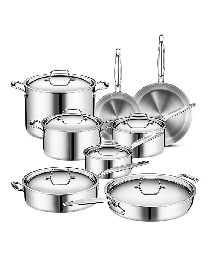 Legend Cookware Copper Core 5 Ply Cookware with Lids Set, 14 Piece - Macy's