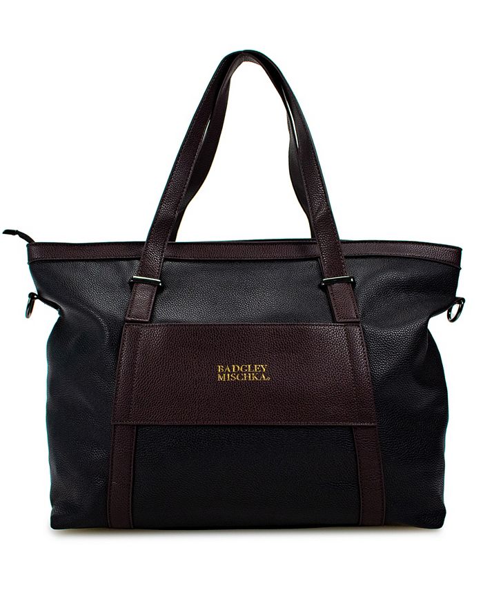 Badgley Mischka Anna Faux Leather Tote Weekender Travel Bag - Macy's