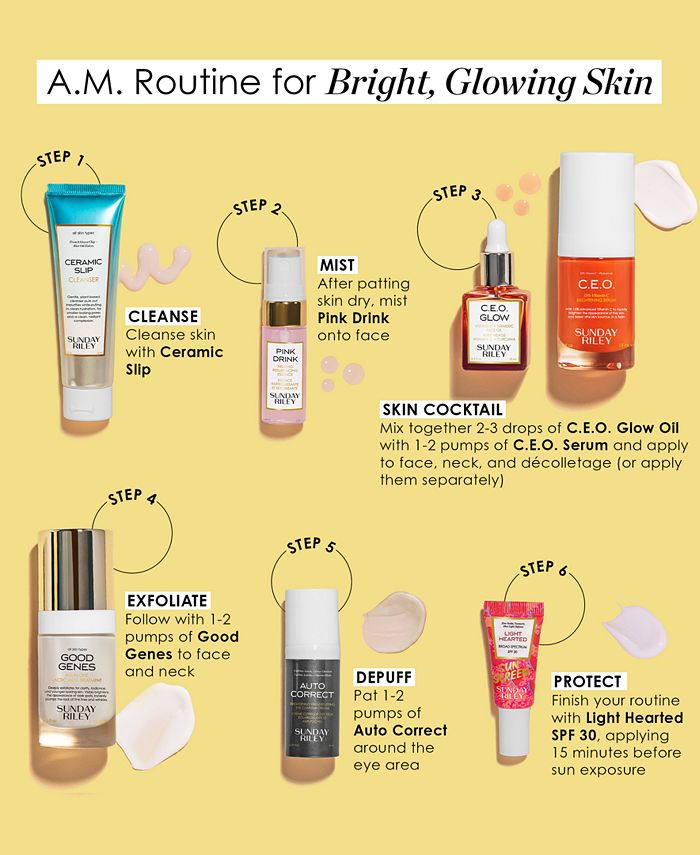 Sunday Riley 7-Pc. Wake Up With Me Complete Morning Brightening ...