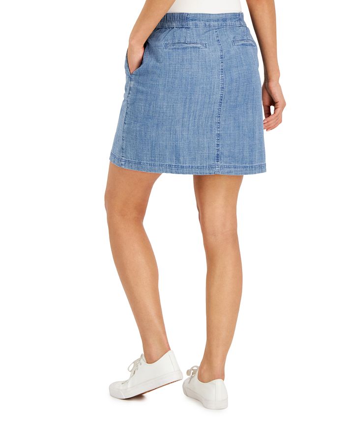 Karen Scott Petite Chambray Skort, Created for Macy's - Macy's