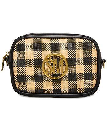 Women Steve Madden Convertible Check Raffia Fanny Pack Belt Bag ...