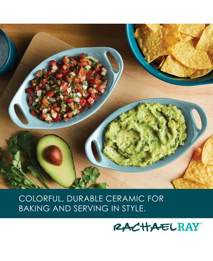 Rachael Ray Ceramics Oval Au Gratin Baking Dish, Set of 2 - Macy's