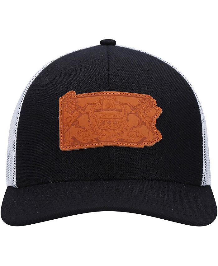 Local Crowns Men's Black Pennsylvania Leather State Applique Trucker ...