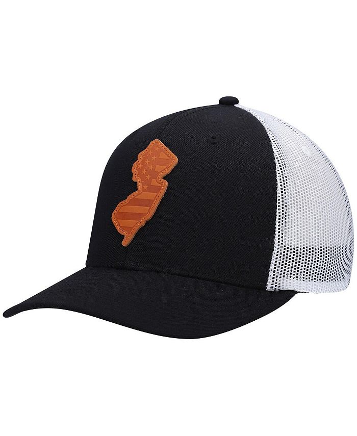 Local Crowns Men's Black New Jersey Leather State Applique Trucker ...