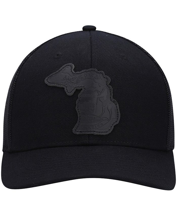 Local Crowns Men's Michigan Blackout State Patch Trucker Snapback Hat ...