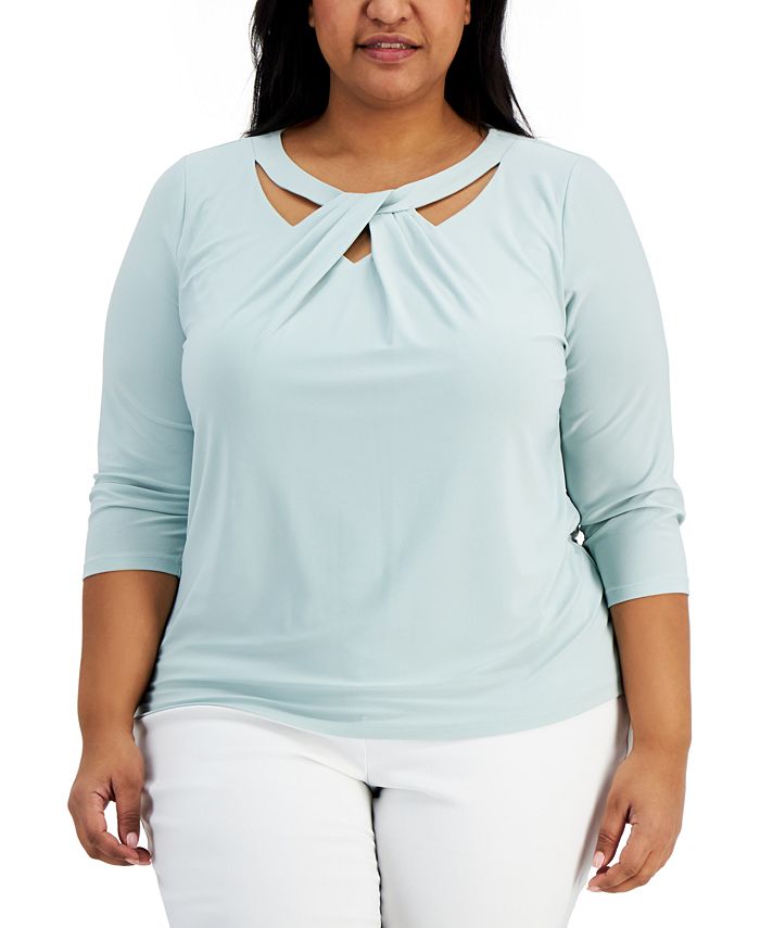 Kasper Plus Size Twist Neck Top And Reviews Tops Women Macys