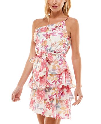 City Studios Juniors' One Shoulder Ruffled Dress - Macy's