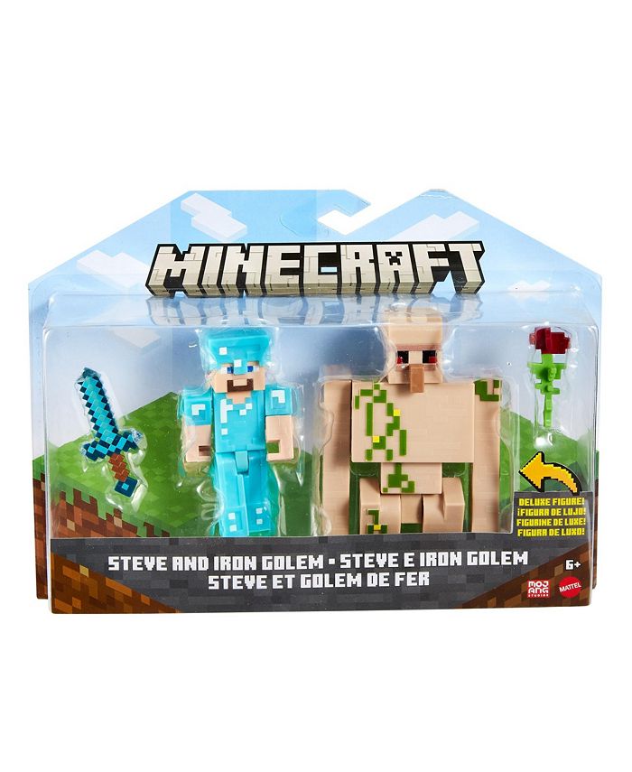 Minecraft Steve and Iron Golem Figures - Macy's