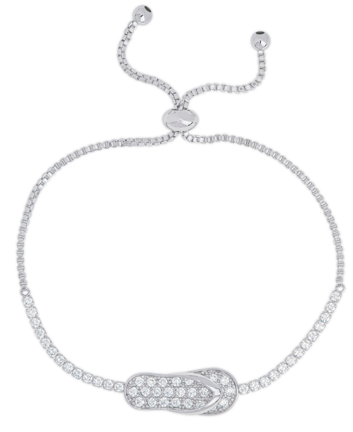 Click here for Womens Fine Silver Plated Cubic Zirconia Flip Flop... prices
