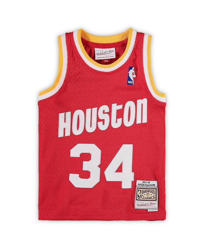 Mitchell & Ness Preschool Boys and Girls Hakeem Olajuwon Red Houston ...