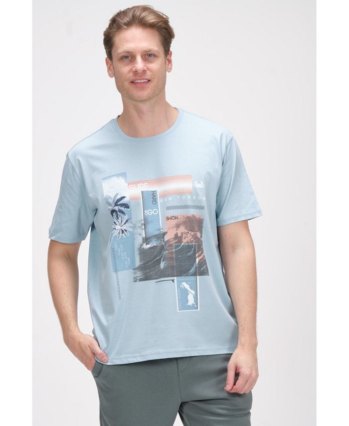 RON TOMSON Men's Modern Print Fitted Palms T-shirt - Macy's