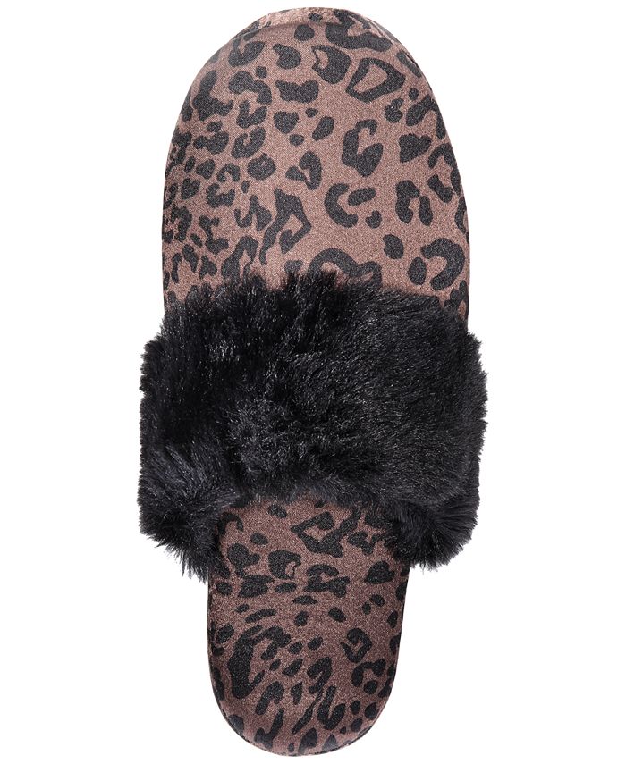 INC International Concepts Women's Faux-Fur-Trim Leopard-Print Satin ...