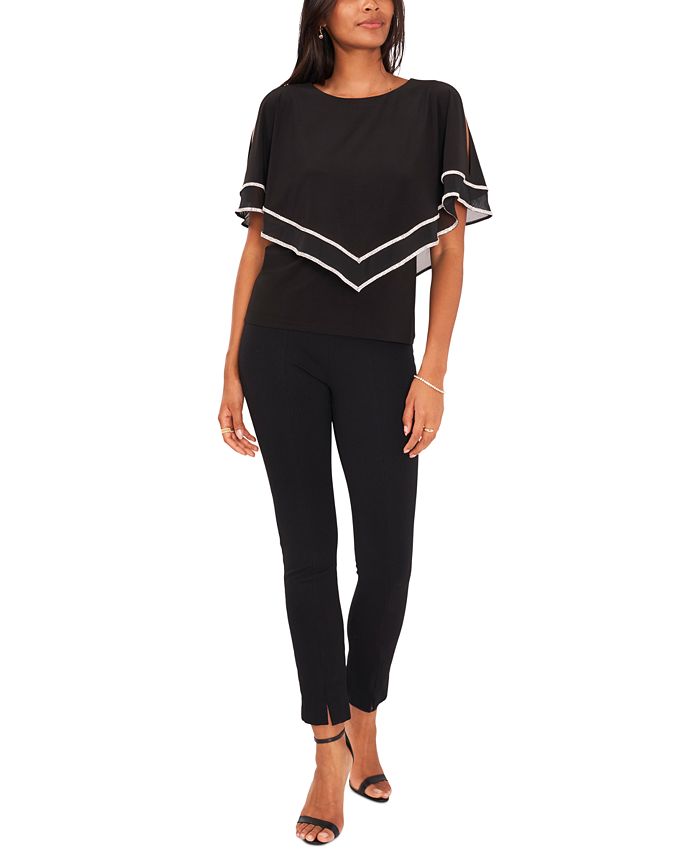 MSK Petite Embellished Overlay Top - Macy's