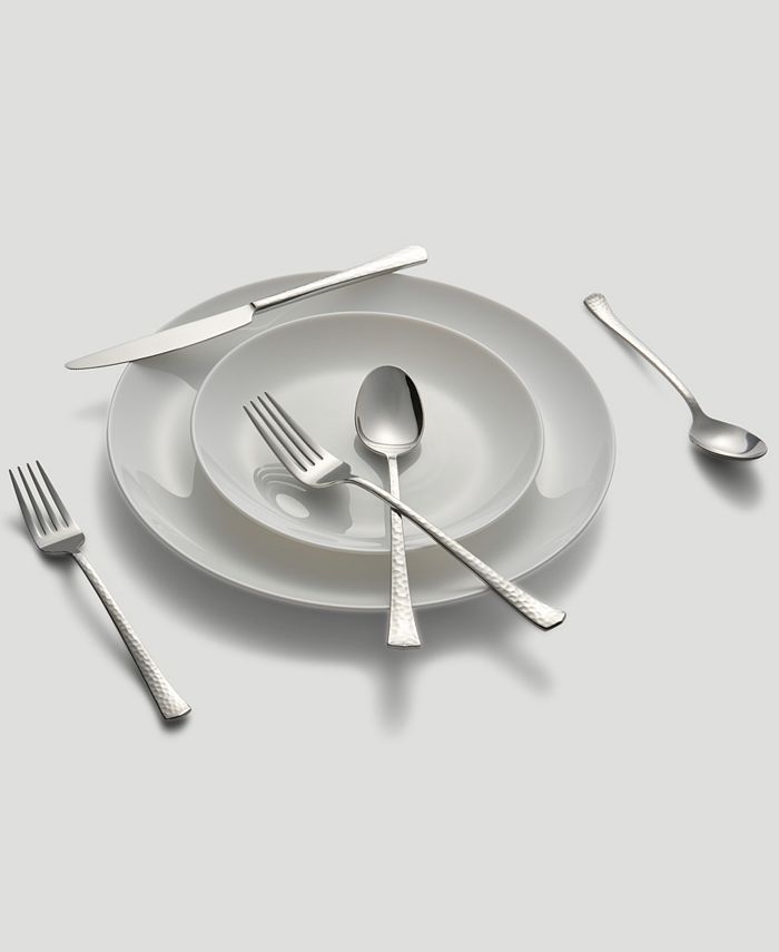 Cambridge Silversmiths Raegan Hammered Mirror 20-Piece Flatware Set ...
