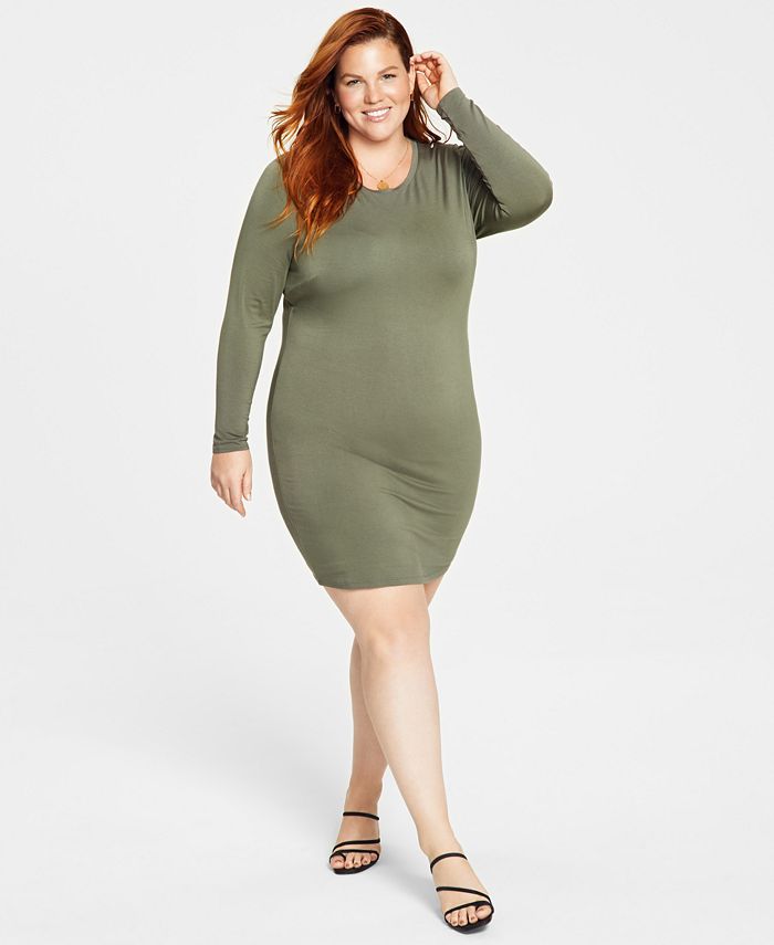 Bar III Trendy Plus Size Bodycon Dress, Created for Macy's - Macy's