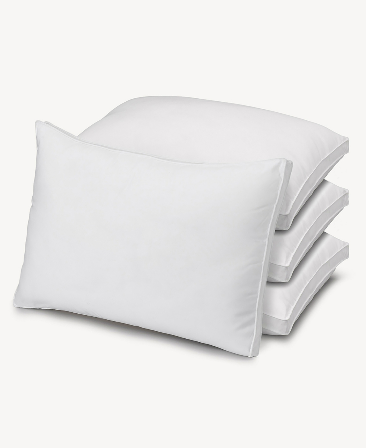 Plush Allergy Resistant Medium Down Like Fiber Filled 4-Pack Pillow  Standard - White