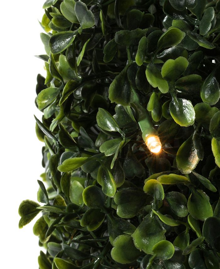 Vickerman 20" Artificial Boxwood Cube with 100 Warm Light Emitting ...