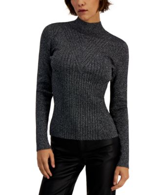 INC International Concepts Women's Shine Ribbed Turtleneck Sweater ...