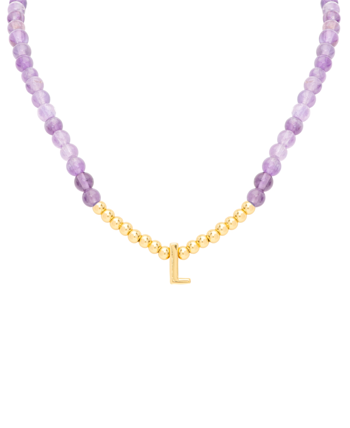 Click here for Amethyst Bead Initial 18 Pendant Necklace (63-5/8... prices