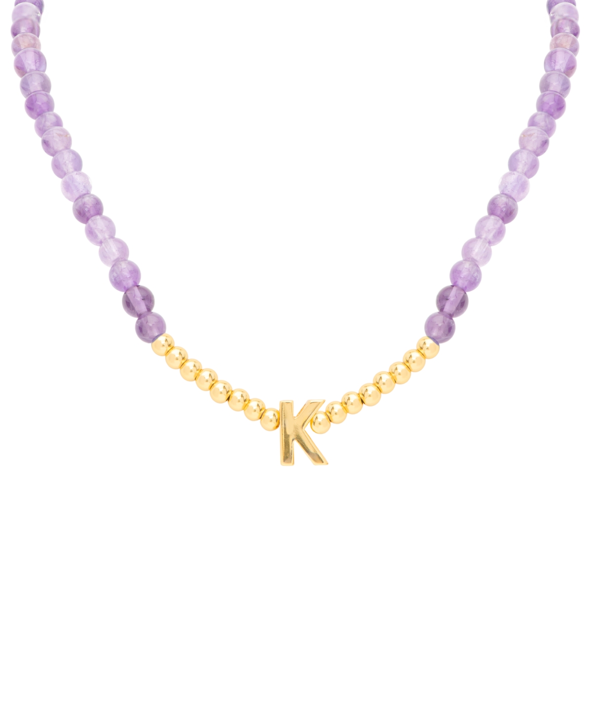 Click here for Amethyst Bead Initial 18 Pendant Necklace (63-5/8... prices