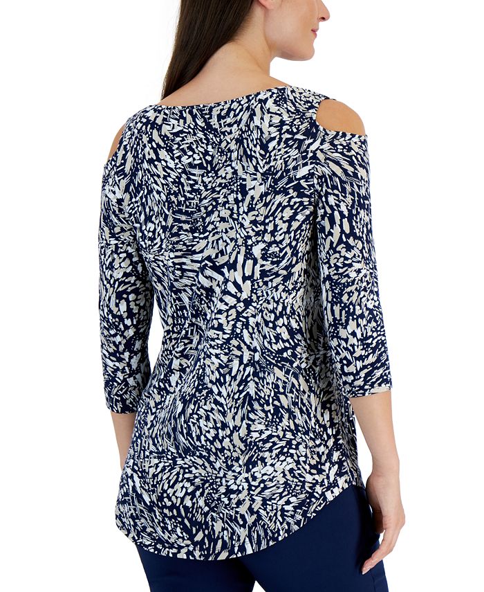 JM Collection Women's Splashed Animal-Print Top, Created for Macy's ...