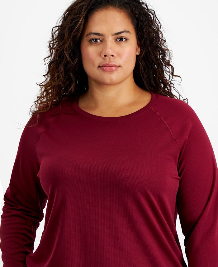 Id Ideology Plus Size Crewneck Long Sleeve T Shirt Created For Macys