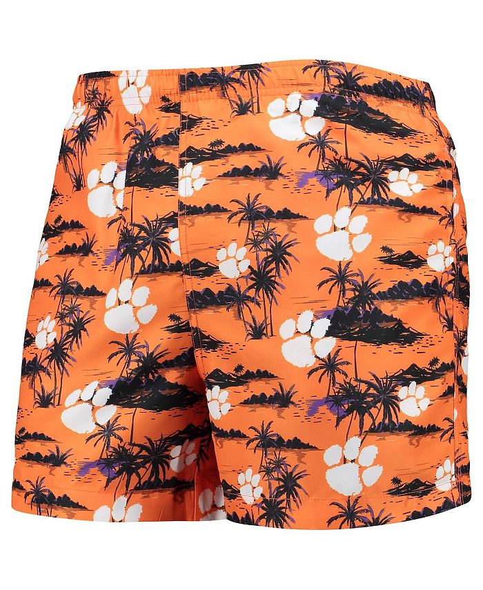 FOCO Men's Orange Clemson Tigers Island Palm Swim Trunks - Macy's