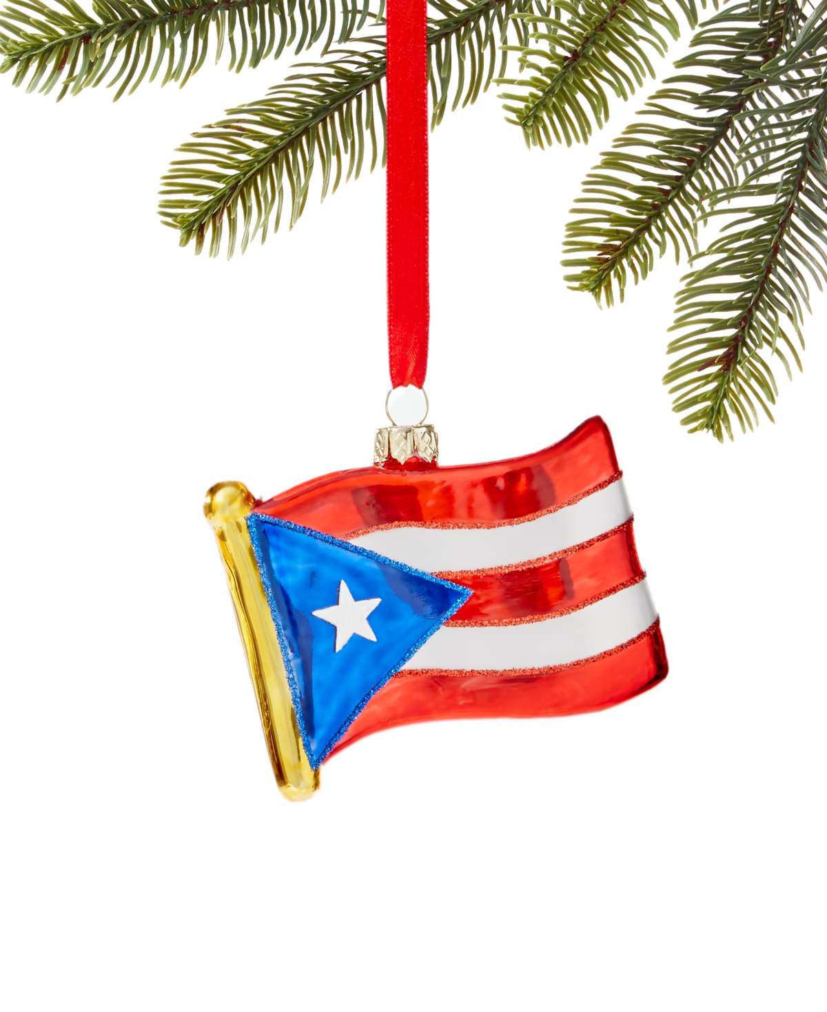 Click here for Holiday Lane Feliz Navidad Glass Flag Ornament  Ex... prices