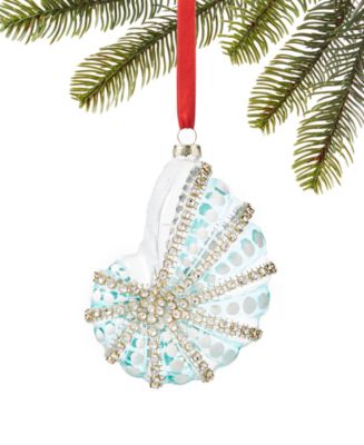 Holiday Lane At the Beach Molded Glass Shell Ornament, Created for Macy ...