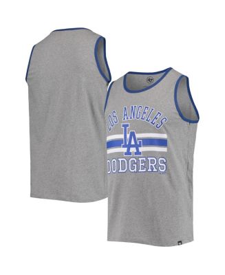 Men's '47 Heather Gray Los Angeles Dodgers Edge Super Rival Tank Top ...