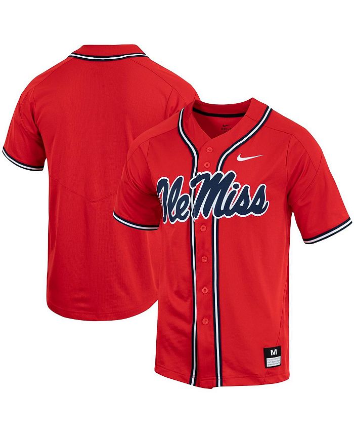 Nike Men's Red Ole Miss Rebels Replica Vapor Elite Full-Button Baseball ...