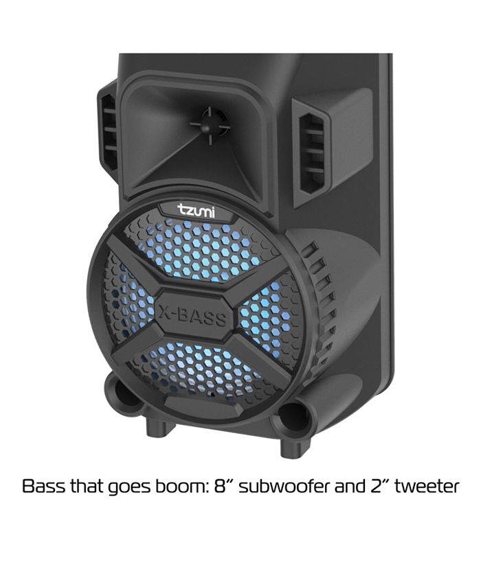 Tzumi Remote-Controlled Mega Bass LED Bluetooth Jobsite Speaker - Macy's