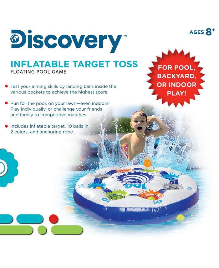 Discovery Kids Inflatable Target Toss Floating Pool Game with 10 Balls ...