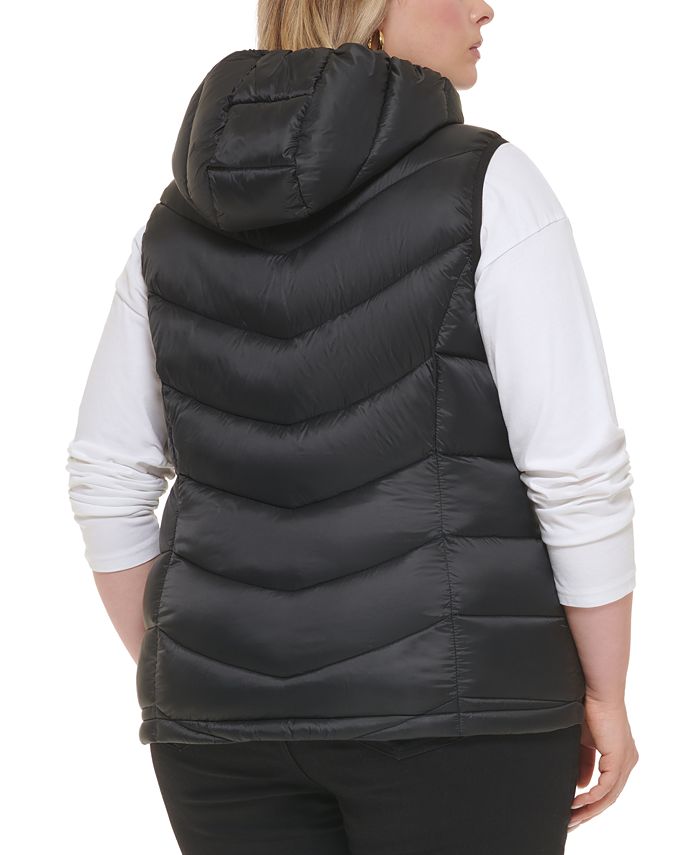 Charter Club Women's Plus Size Packable Hooded Puffer Vest, Created for ...