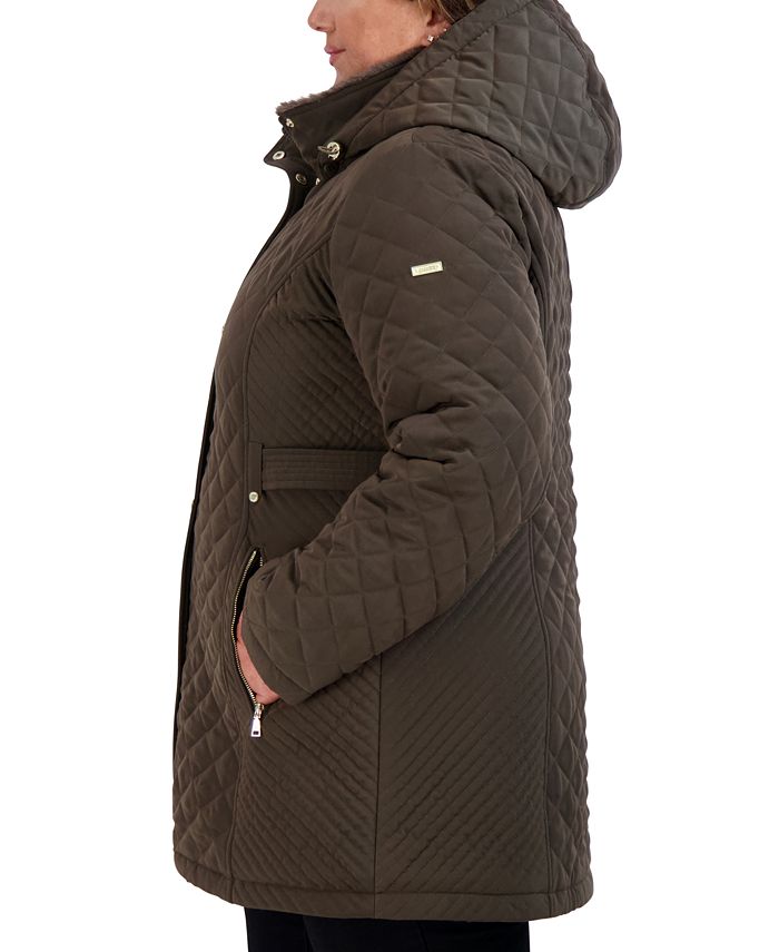Laundry by Shelli Segal Women's Plus Size Cozy-Lined Hooded Quilted ...